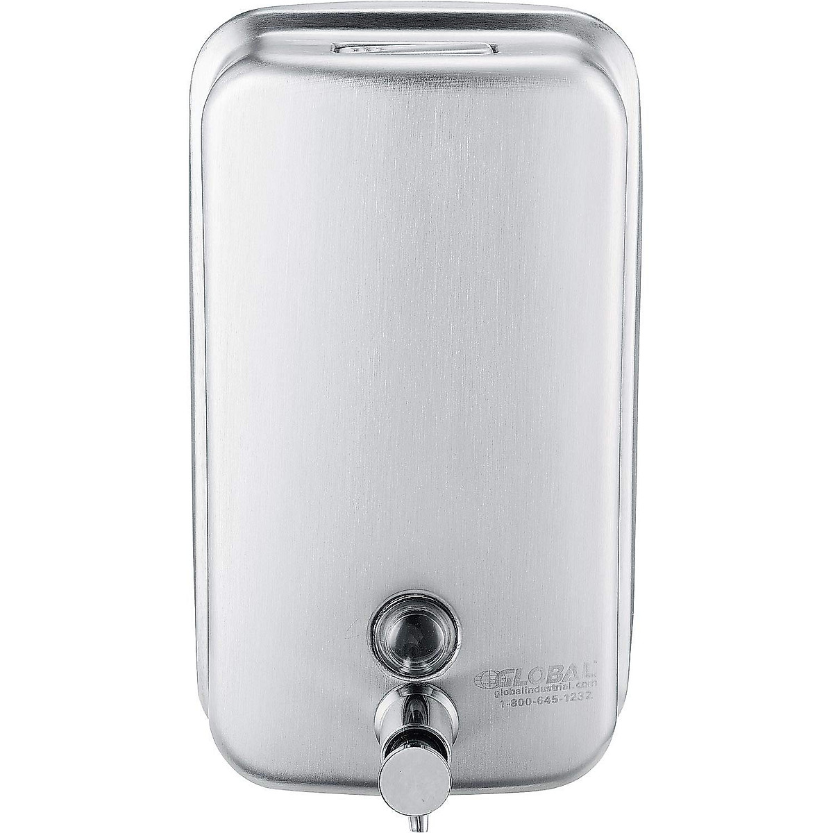 Global Industrial Stainless Steel Vertical Liquid Soap Dispenser, 1000 ml