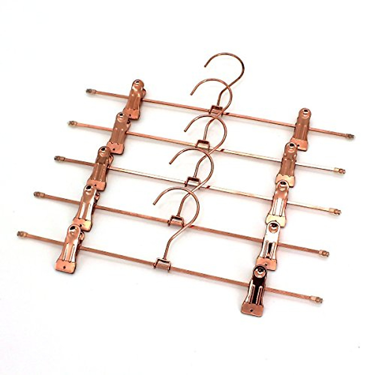 30Pack Koobay 35cm Shiny Metal Rose Copper Gold Clips Pants Hangers Trousers Skirt Hang Rack with Swivel Hook