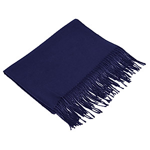 QBSM Womens Navy Blue Winter Pashmina Scarf Blanket Formal Shawls and Wraps for Evening Dresses