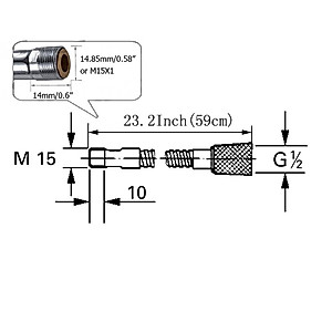 Weirun Commercial Style 23.2-Inch Spring Pull Down Kitchen Sink Faucet Pull Out Hose Replacement Part, Stainless Steel
