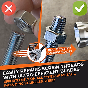 THORVALD Deburring External Chamfer Tool with Tungsten Carbide Blade - Deburr Tool for All Thread, All Metal Rod, Pipe, PVC, 3D Printing - 1/8" to 3/4" Diameter (3~19mm) - User Guide + Video Tutorial