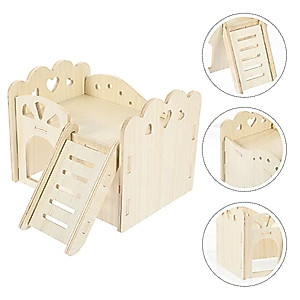 PATKAW 2 Pieces Small Animal House Wooden Hamster Nest Wooden Hamster Cage Small Animal Hideout Mouse Habitat Sleeping