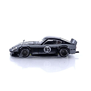 True Scale Miniatures Model Car Compatible with 1:64 Nissan Fairlady Z Kaido GT 95 Drifter V1 Black Grey Limited Edition 1/64 Diecast Model Car Kaido House KHMG079