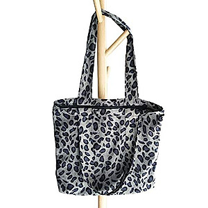 Leopard Tote Bag With Zipper Cheetah Gifts For Women Fuzzy Tote Bags For Beach