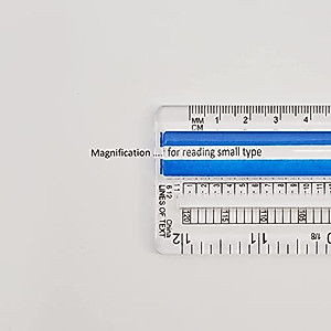Westcott Data Processing Magnifying Ruler, 12-Inches, Clear (14125)