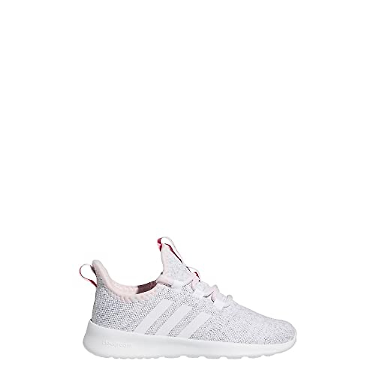 adidas Cloud Foam-Pure Running Shoe, White/White/Clear Pink, 4 US Unisex Big Kid