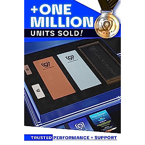 Dalstrong Premium Whetstone Kit - #1000/#6000 Knife Sharpening Kit - Extra Large Grit Stones - Top-Grade Corundum - Thick Knife Sharpening Stone - Hand Crafted Acacia Wood - Whetstone Knife Sharpener