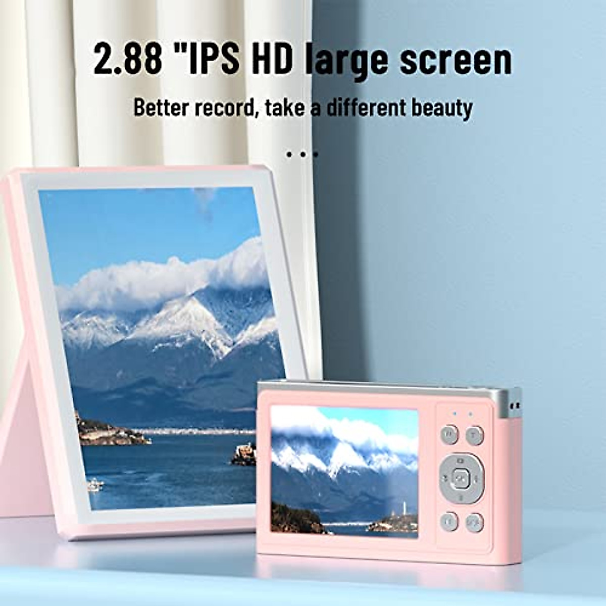 Lanhui Digital Camera 16X Digital Zoom 50MP Rechargeable Vlogging Camera 1080P Electronic Mini Camera for Students, Teens, Kid Ideal Gift