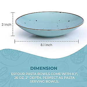 Esfour Ceramics Small Hand Craft Dessert Bowls - 12oz, Set of 6 - Microwave, Oven, Dishwasher Safe, Ice Cream, Soup, Snacks, Rice, Cereal, Chili, Side Dishes, Dips, Ideal Gift - Vivid Assorted Colors