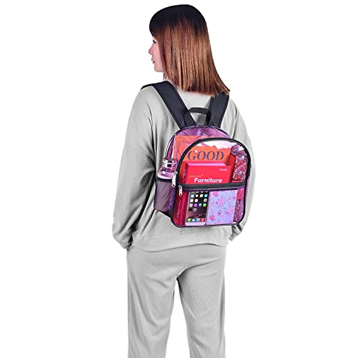 USPECLARE Clear Backpack for Stadium Approved 12×6×12, Water proof Clear Bag for Stadium Events and Concert Work Sport Event