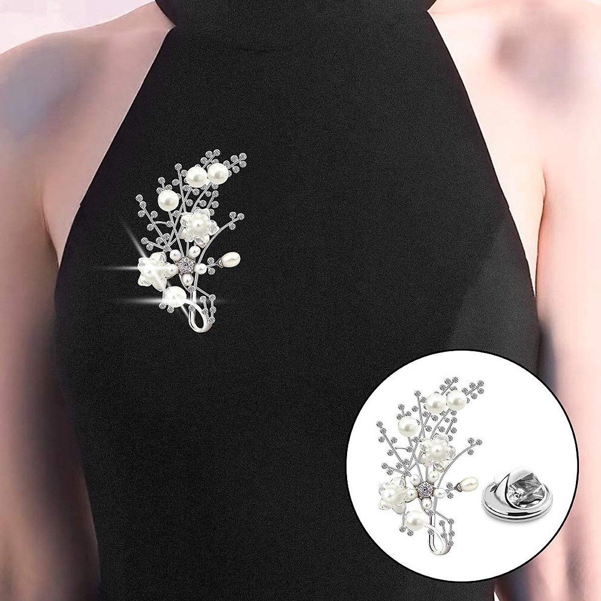 50PCS Metal Pin Backs, Pin Keepers Locking Clasp for Badge Insignia Pin Backs Replacement (Silver)