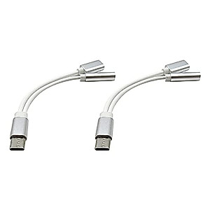 GRABOTE 2X Performance USB Type C to 3.5mm Aux Audio Charging Cable Adapter Splitter Headphone Jack
