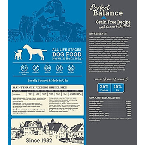 Muenster Perfect Balance OceanFish Meal Grain Free Recipe – Gluten Free Dry Dog Food - Complete and Balanced Kibble for Large, Medium or Small Breed Dogs, 25 lb