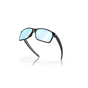 Oakley Men's Oo9460 Portal X Rectangular Sunglasses, Polished Black/Prizm Deep Water Polarized, 59 mm