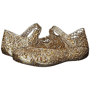 Mini Melissa baby girls Zig Zag Vi Mary Jane Flat, Mix Gold Glitter, 9 Toddler US