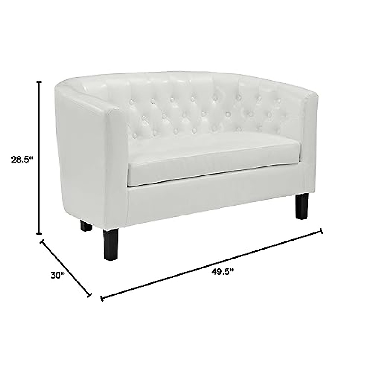 Modway Prospect Upholstered Contemporary Modern Loveseat In White Faux Leather