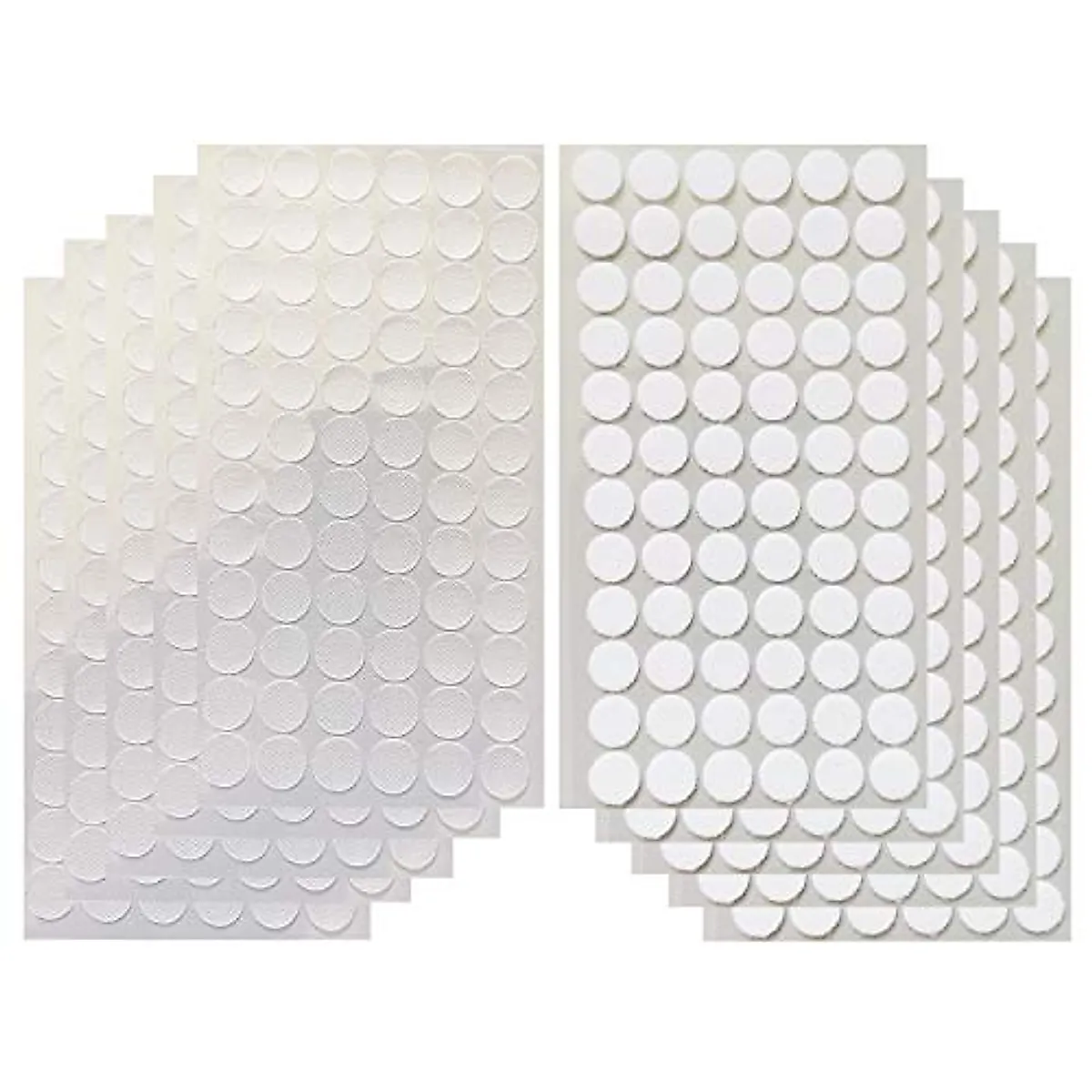 Vkey 700pcs (350pairs) 1.5cm Diameter Transparent Sticky Back Thin Clear Dots with Adhesive Hook & Loop Coins Tapes