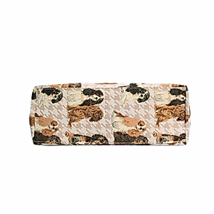 Signare Tapestry Hobo Shoulder bag Slouch Purse For Women with Cavalier King Charles Spaniel Dog Design (HOBO-KGCS)