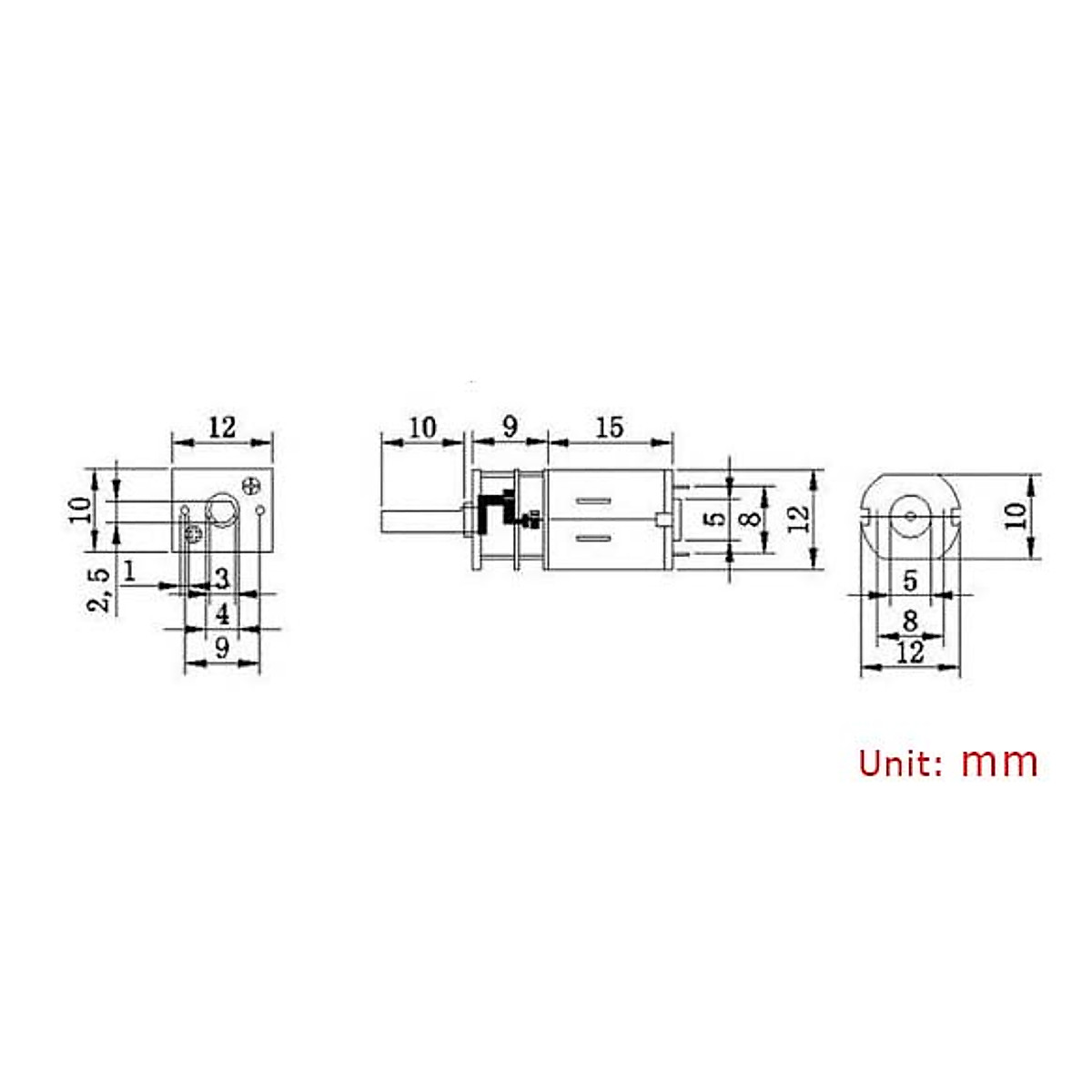 CHANCS N20 DC Gearbox Motor 3V 60RPM Shaft Length 11mm High Torque Speed Reducing Small Motor for DIY Toys