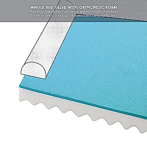 Codi Orthopedic Dog Beds with Memory Foam Layer for Large Dogs, Waterproof Dog Couch Bed with Removable Cover, Pet Bed Sofa Machine Washable, Grey