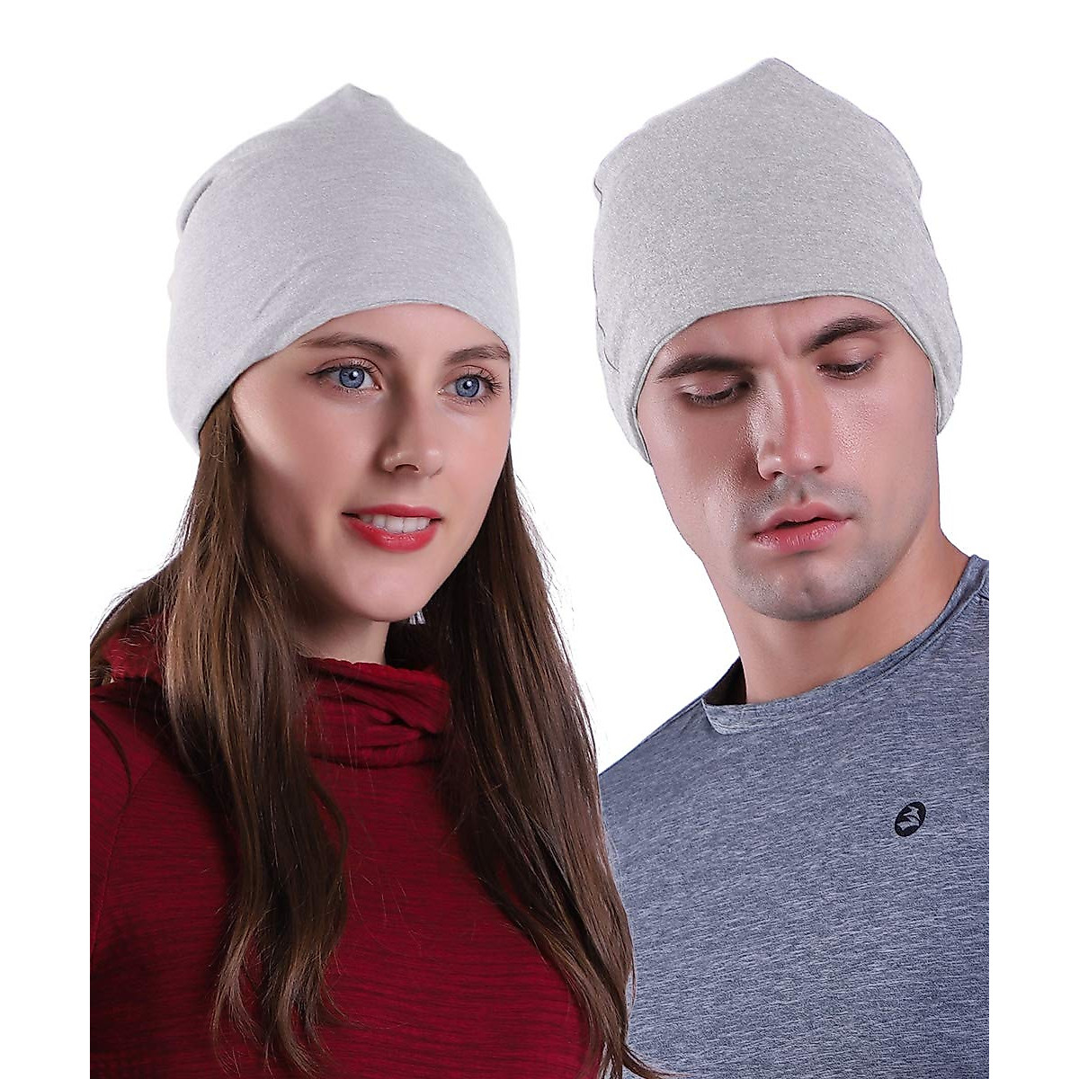 EMPIRELION 9" Multifunctional Lightweight Beanies Hats, Running Skull Cap Helmet Liner Sleep Caps for Men Women (Light Grey Mel., 1)