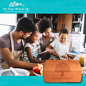 Blue Ridge Mountain Gifts Personalized Tree of Life Cutting Board - Custom Laser Engraved Wood Chopping Board- Great for Father's Day Wedding, Anniversary, Birthday, and more - 3 Wood Types & Sizes