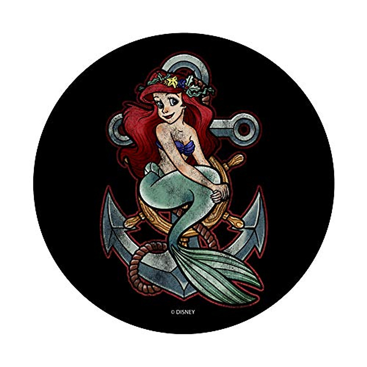 Disney Little Mermaid Tattoo Anchor Pose PopSockets PopGrip: Swappable Grip for Phones & Tablets