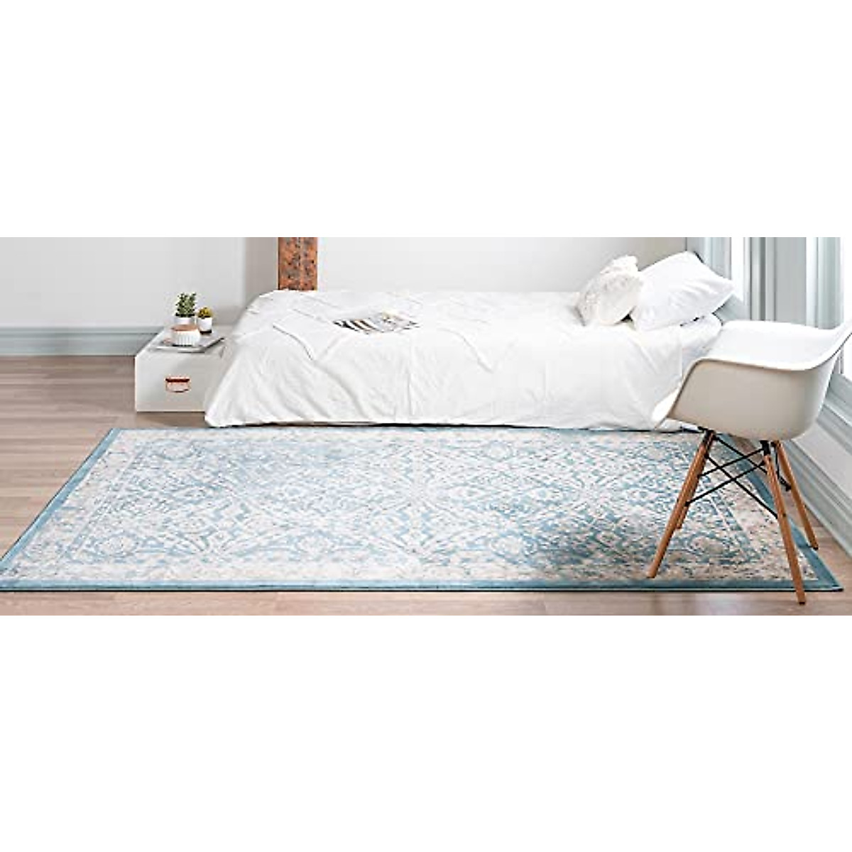Unique Loom Oslo Collection Traditional Botanical Teal Area Rug (5' x 8')