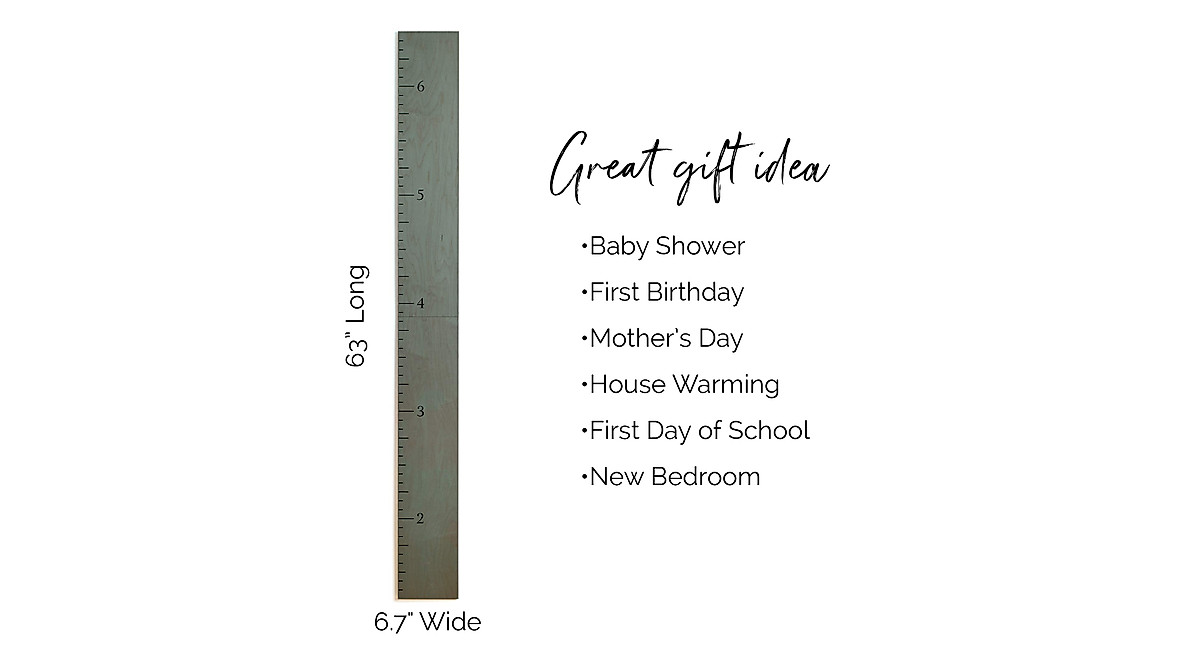 Wooden Growth Chart for Kids - Durable Wall Ruler & Height Tracker