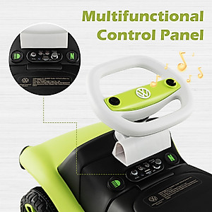 INFANS Ride on Push Car, 3 in 1 Licensed ID. Buggy Stroller Sliding Walking Car with Sun Canopy, Adjustable Handle, Guardrails, Foot-to-Floor Toy for 12-36 Months (Volkswagen)