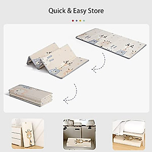 MLOONG Baby Play Mat,59x71x0.4inch Play Mat for Baby, Foldable Play Mat for Floor,Kids Foam Play Mat,Waterproof,BPA Free,Non Toxic Carlwing Mat for Baby,Large and Thick Infant Playmat