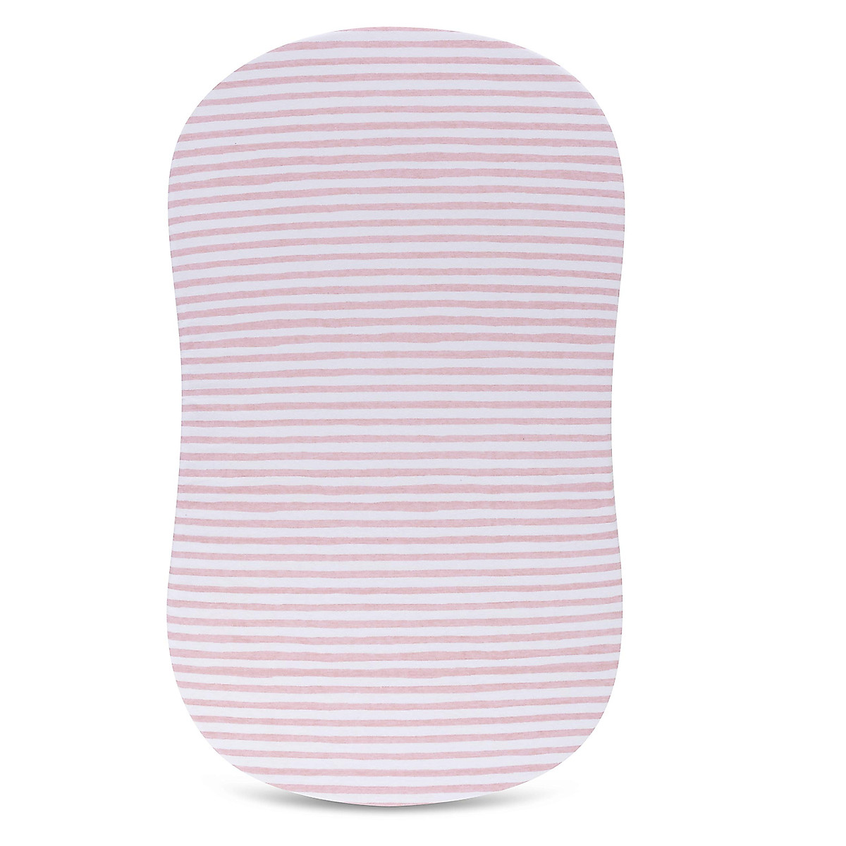 Ely's & Co. Patent Pending Waterproof Bassinet Sheet, No Need for Bassinet Mattress Pad Cover, 2 Pack Mauve Pink Splash & Stripes,for Baby Girl 32" 16"X3"