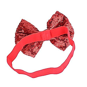 CellElection 15Pcs Baby Girls Headbands 4'' Big Boutique Bling Sparkly Glitter Sequin Hair Bows Headband Elastic Hair Bands Hair Accessories for Toddlers Infants Newborns
