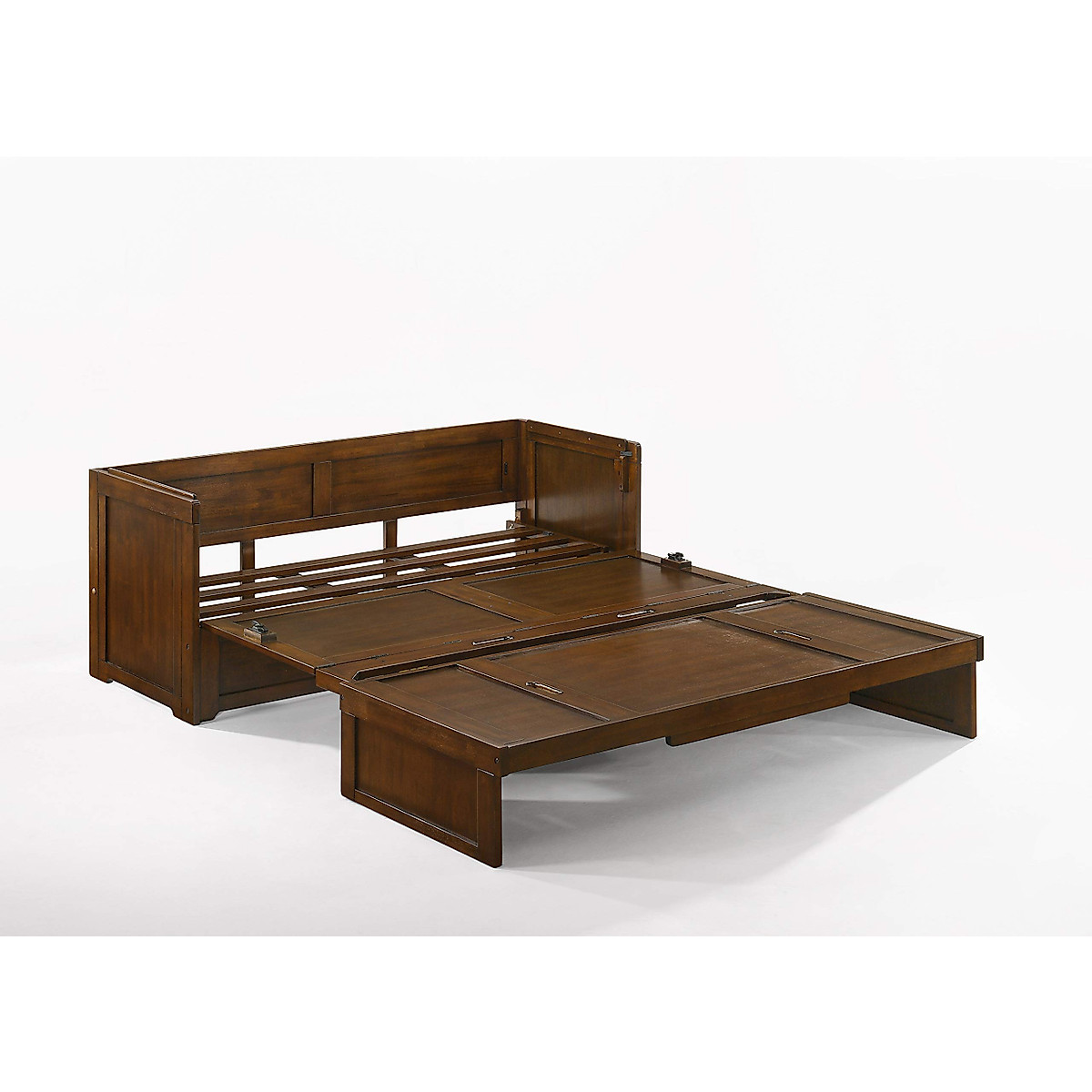 NIGHT & DAY Furniture Murphy Cube Cabinet Bed (Black Walnut, Queen)