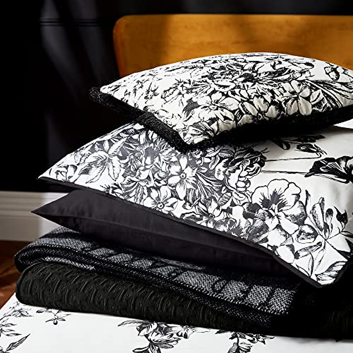 Ted Baker Bedding Full Queen Duvet Cover Set Cotton 3-Piece Breathable All Season Flowers Button Closure Soft Sateen 92 x 96 Inches Elegance Floral, Full/Queen, Ivory