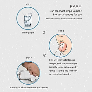 Yiwafu 2 Pack Tongue Scraper,Stainless Steel Tongue Cleaners,Tongue Scraper for Adults, Reduce Bad Breath and Fresh Breath(Silver)