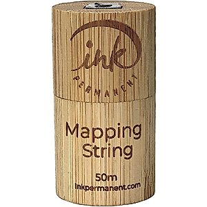 Ink Permanent [Large 50 Meters - 165 Feet] Premium White Bamboo Pre-Inked Mapping String Fine Thread Pre-Inked Microblading String for Brow Mapping for Permanent Makeup, Brow Henna, Eyebrow Mapping