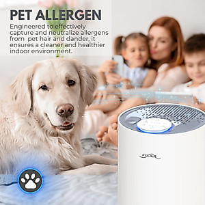 FIXAIR portable air purifier for home H13 true HEPA, air cleaner for smoke, for large room, office, bedroom, pets, odors, pollen, dander, dorm room, with essential oil diffuser and sleep mode.