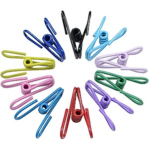Chip Clips, 20 Pcs 2 Inch 10 Different Random Colors Utility Metal Clips PVC-Coated High Elasticity Good Persistence for Clothespins Paper Clips Food Clips Bag Clips Clothes Pins (Mixed Colors 20pcs)