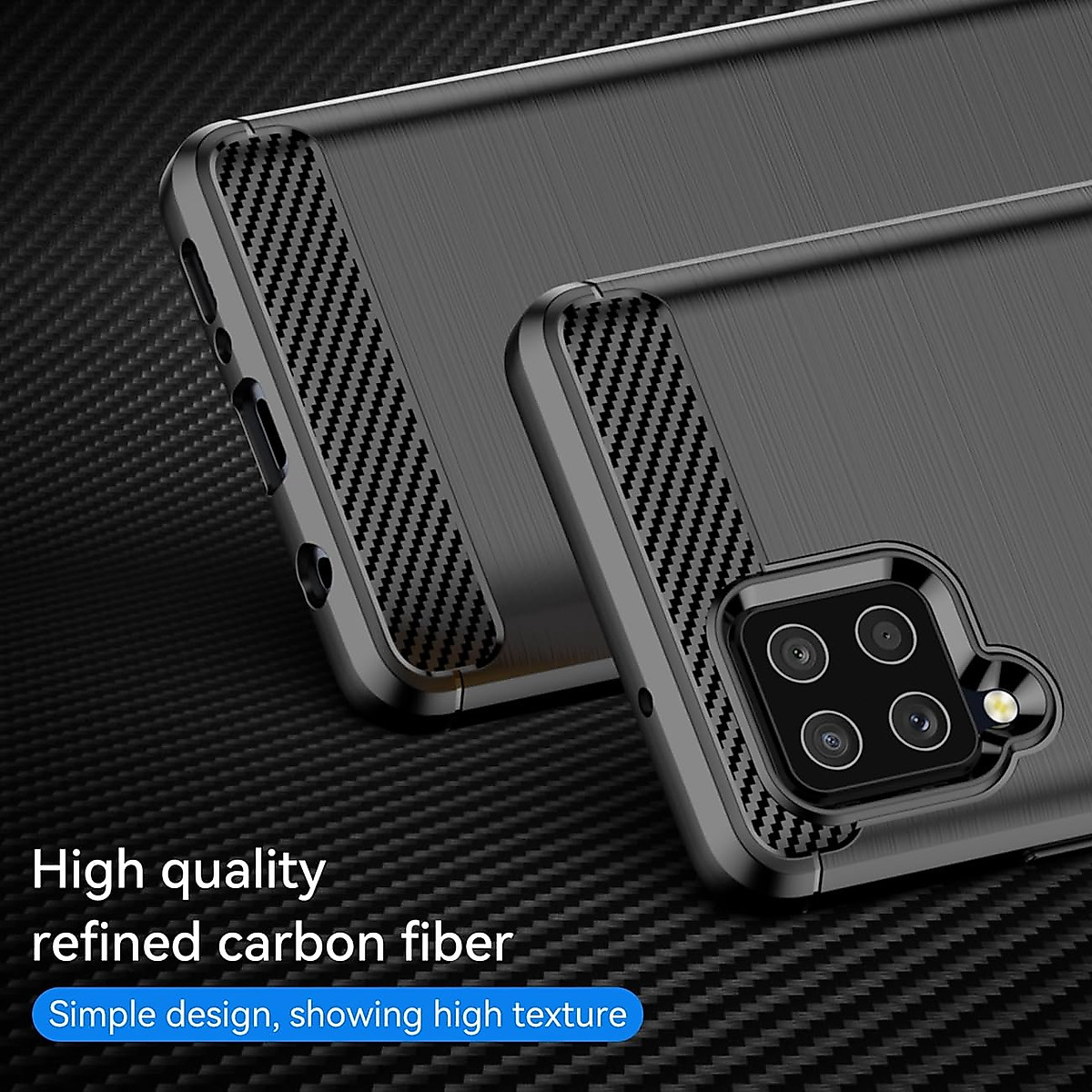 KOARWVC Phone Case for Galaxy A42 5G Case, Samsung M42 5G SM-A426U, Carbon Fiber Shockproof Rugged Shield Soft TPU Back Cover Cases for Samsung Galaxy A42 (Black)