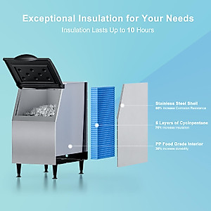 COTLIN Commercial Ice Machine Maker 500Lbs/24H with 350Lbs Storage Bin, 22" Industrial Ice Maker Ice-Ready in 8-15mins, SECOP Compressor, Cube Ice Maker Machine for Bar/Restaurant/Cafe