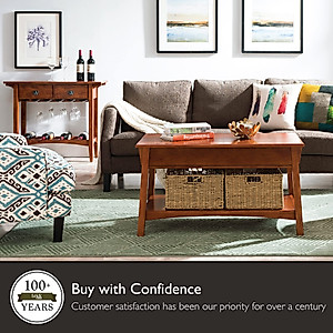 Leick Mission Wine Table with Storage Drawers, Russet Finish