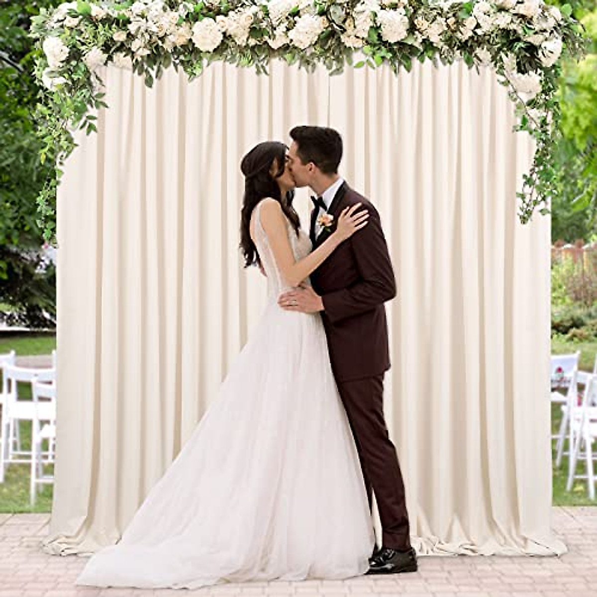 Champagne Backdrop Curtains for Wedding 2 Panels 5ft x 10ft Deep Champagne Curtain Back Drop for Parties Birthday Baby Shower