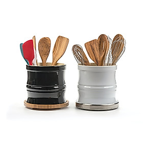 RSVP International Tool Crock Turntable Lazy Susan, Bamboo, 8.25" | Handy in Cabinets or on Counters | Rotating Base with Sturdy Lip | Organize Spices & Small Bottles