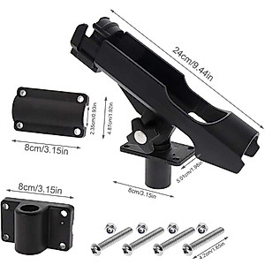 Fishing Boat Rods Holder with Large Clamp Opening 360 Degree Adjustable Fishing Rod Racks Folding Rod Holder 2pcs