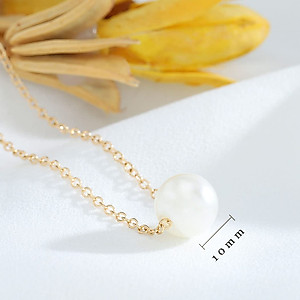 Yalice Tiny Pearl Choker Necklace Chain Short Pendant Necklaces Floating Wedding Bridesmaid Jewelry for Women (Gold)