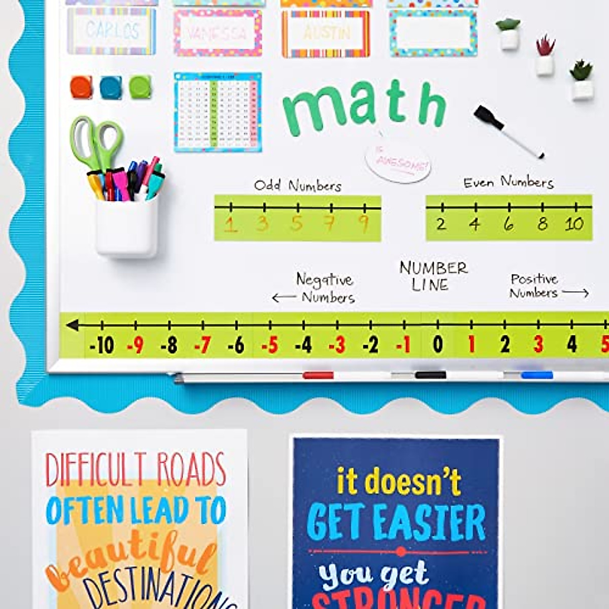 Bright Creations 37 Piece Magnetic Number Line for Classroom Whiteboard, Teacher School Supplies (10 x 2.75 in)