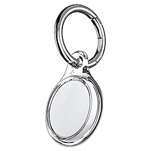 Spigen Ultra Hybrid Compatible with AirTag Case Cover AirTag Holder Designed for AirTag Keychain Ring (2021) - Crystal Clear