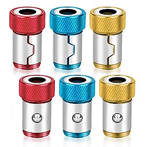 6 Pcs Upgraded Screwdriver Head Magnetic Ring, Universal Magnetic Screw Ring, Bit Magnetic Ring, Removable for 1/4 Inch / 6.35 mm Hex Screwdriver and Power Bits