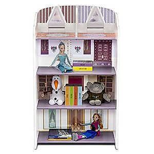 Delta Children Wooden Playhouse 4-Shelf Bookcase for Kids, Frozen II